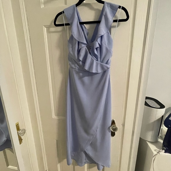 REVOLVE | Dresses | Light Blue Ruffle Wrap Dress | Poshmark